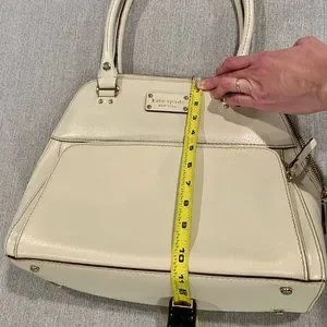 kate spade | Bags | White Leather Kate Spade Satchel Purse Handbag ...
